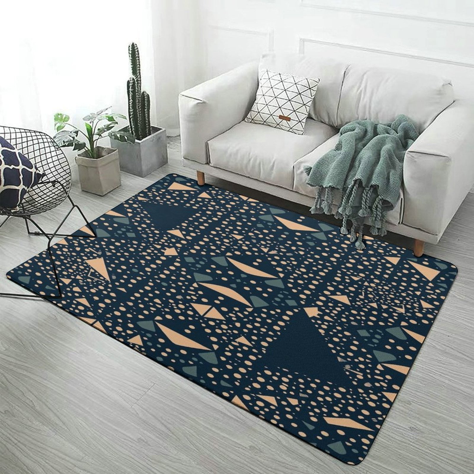 Abstract Geometric Pattern Carpet Rug for Home Living Room Bedroom Sofa ...