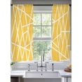 Abstract Geometric Pattern Chiffon Sheer Curtains 72 Inches Long Modern ...