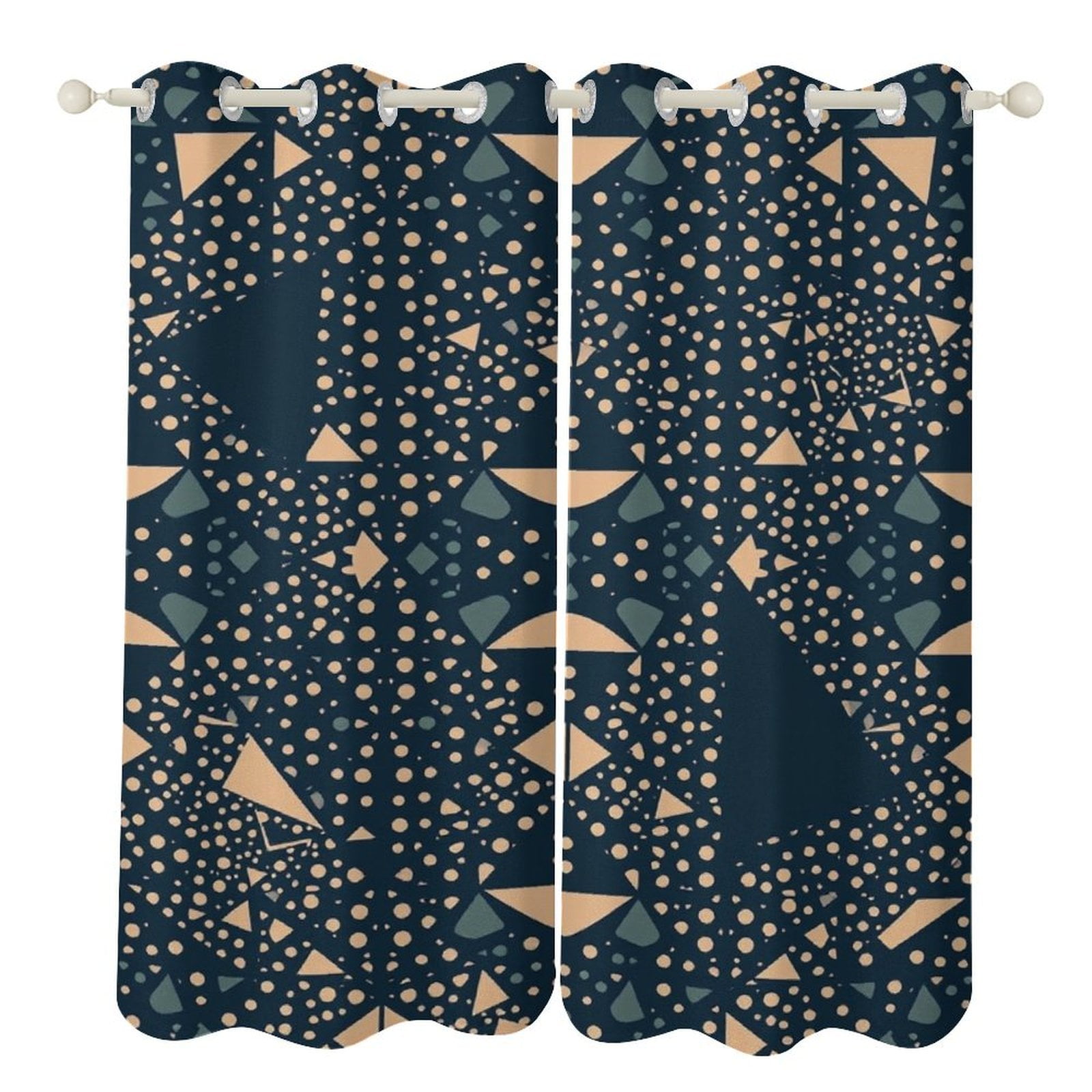 Abstract Geometric Pattern Curtains Outdoor Decor Curtain Panels With ...