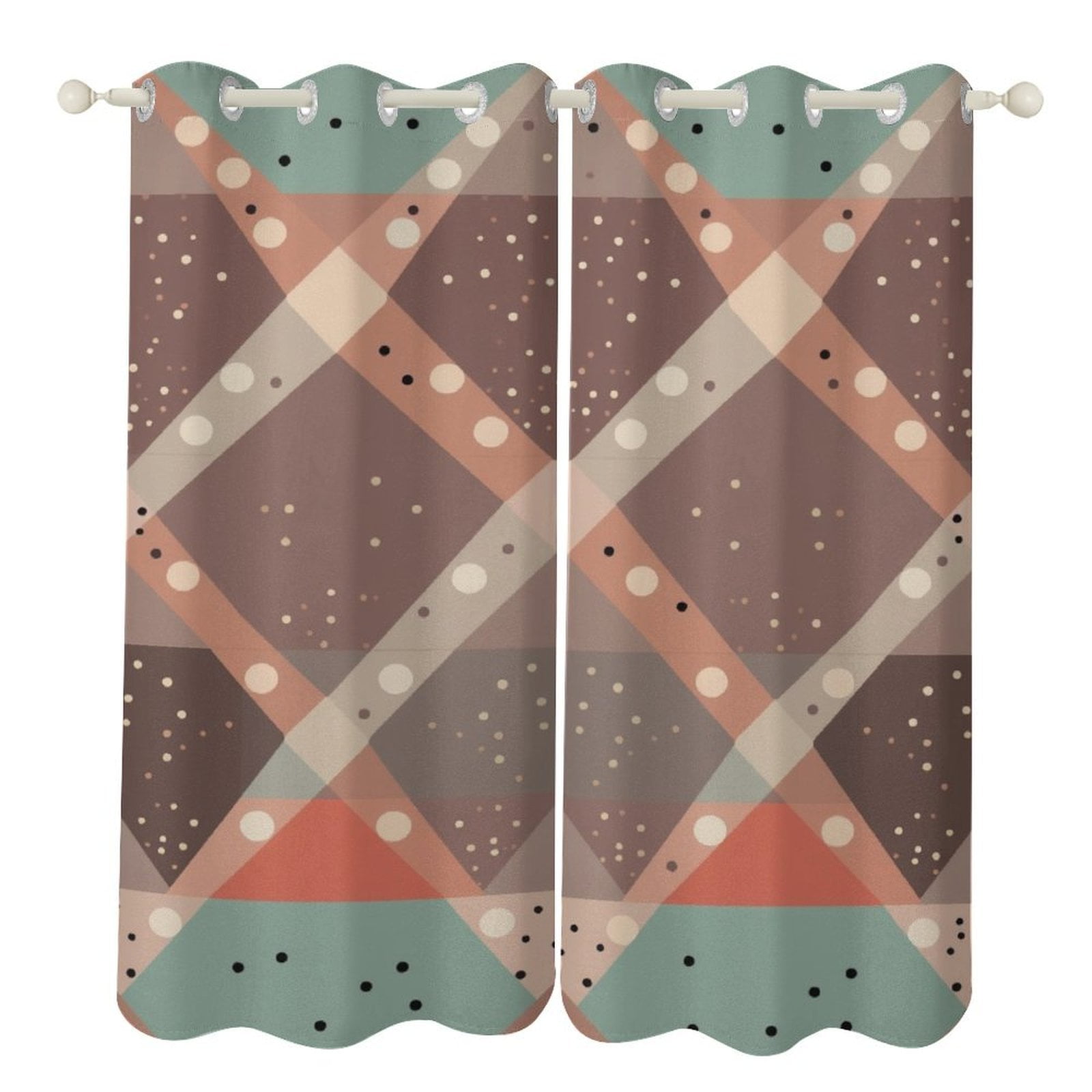 Abstract Geometric Pattern Curtains Outdoor Decor Curtain Panels With ...