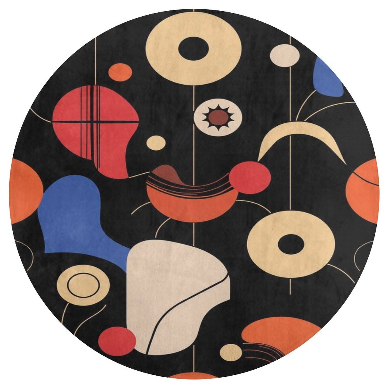 Abstract Geometric Pattern Rugs Trea Rugs Not-Slip Round Rugs Area ...