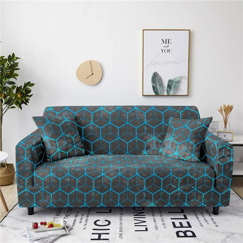 Abstract Geometric Pattern Sofa Cover Polyester All-inclusive Bedroom ...