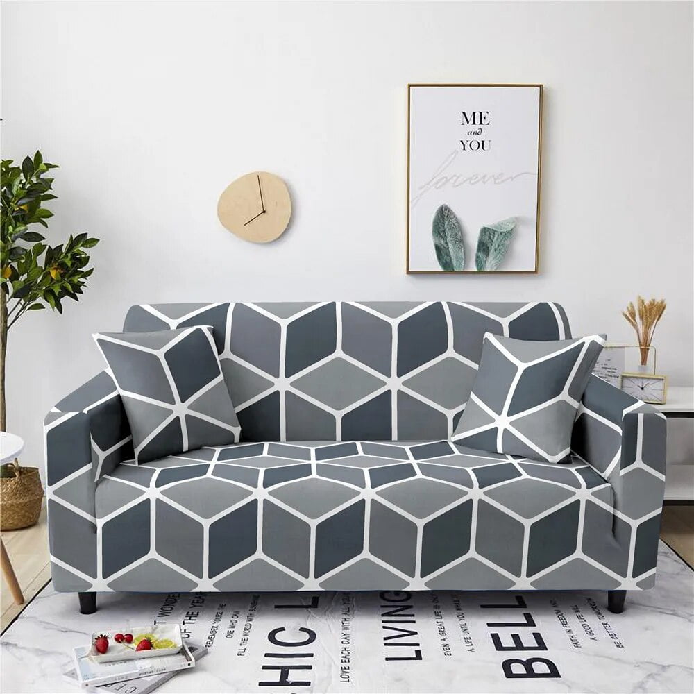 Abstract Geometric Pattern Sofa Cover Polyester All-inclusive Bedroom ...