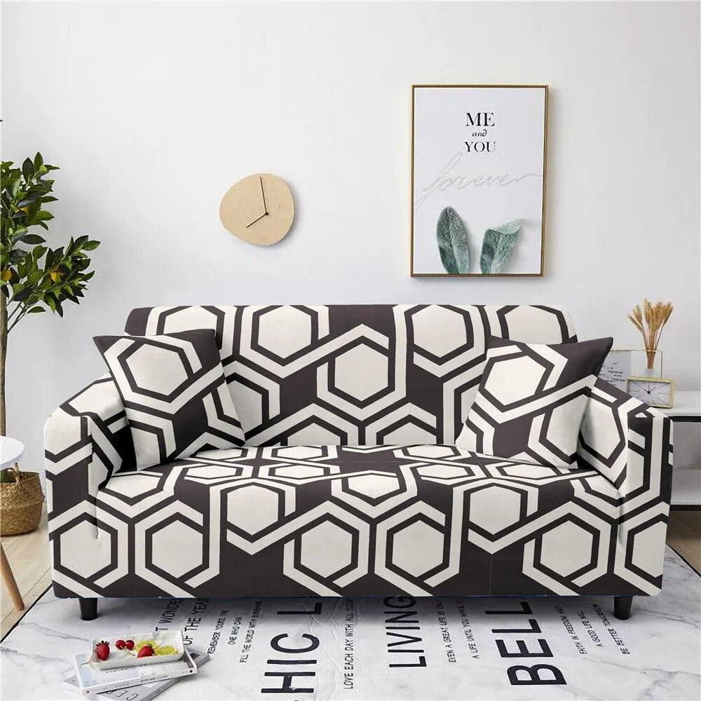 Abstract Geometric Pattern Sofa Cover Polyester All-inclusive Bedroom ...