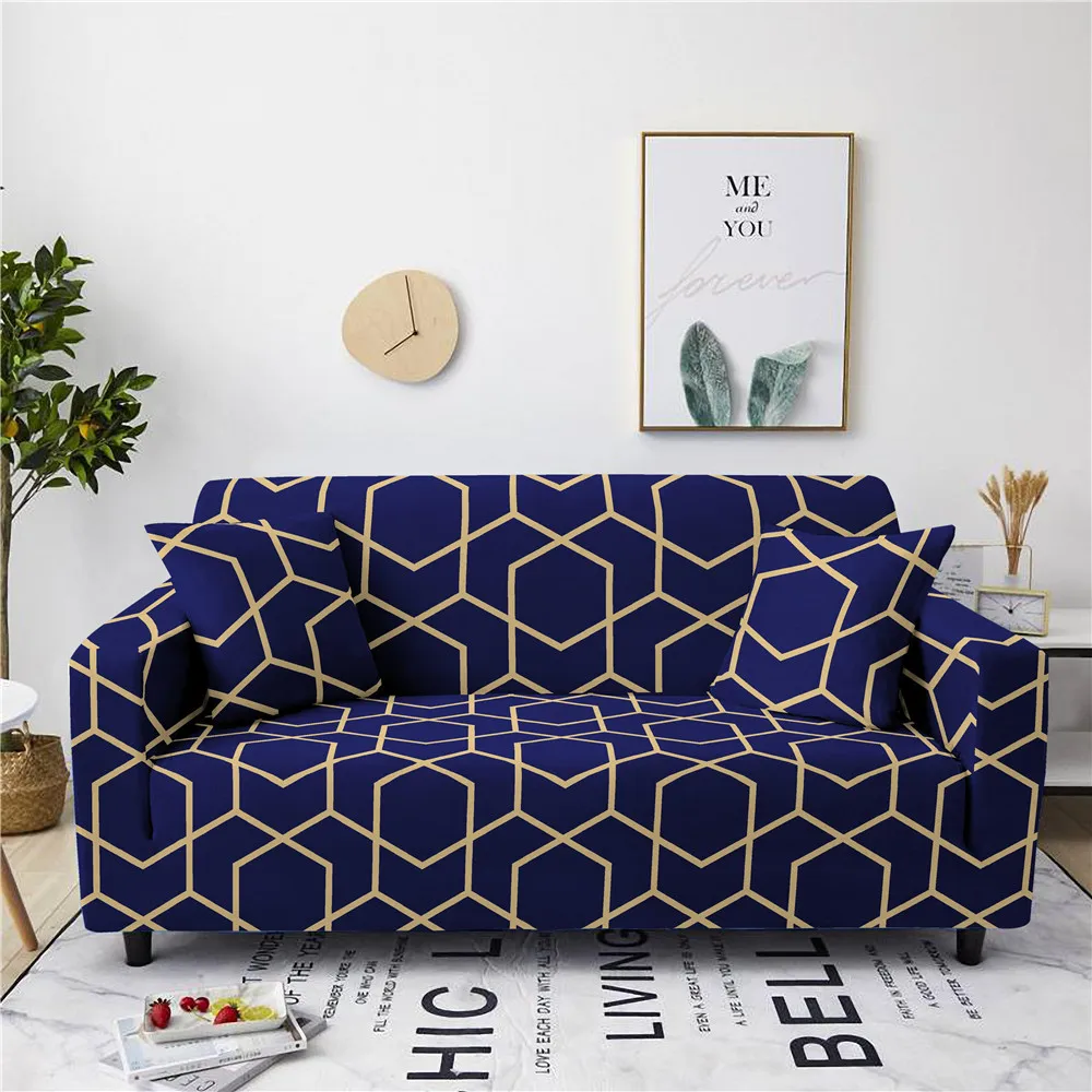 Abstract Geometric Pattern Sofa Cover Polyester All-inclusive Bedroom ...