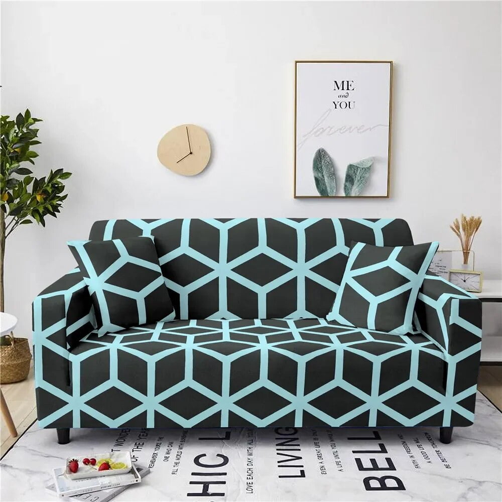 Abstract Geometric Pattern Sofa Cover Polyester All-inclusive Bedroom ...