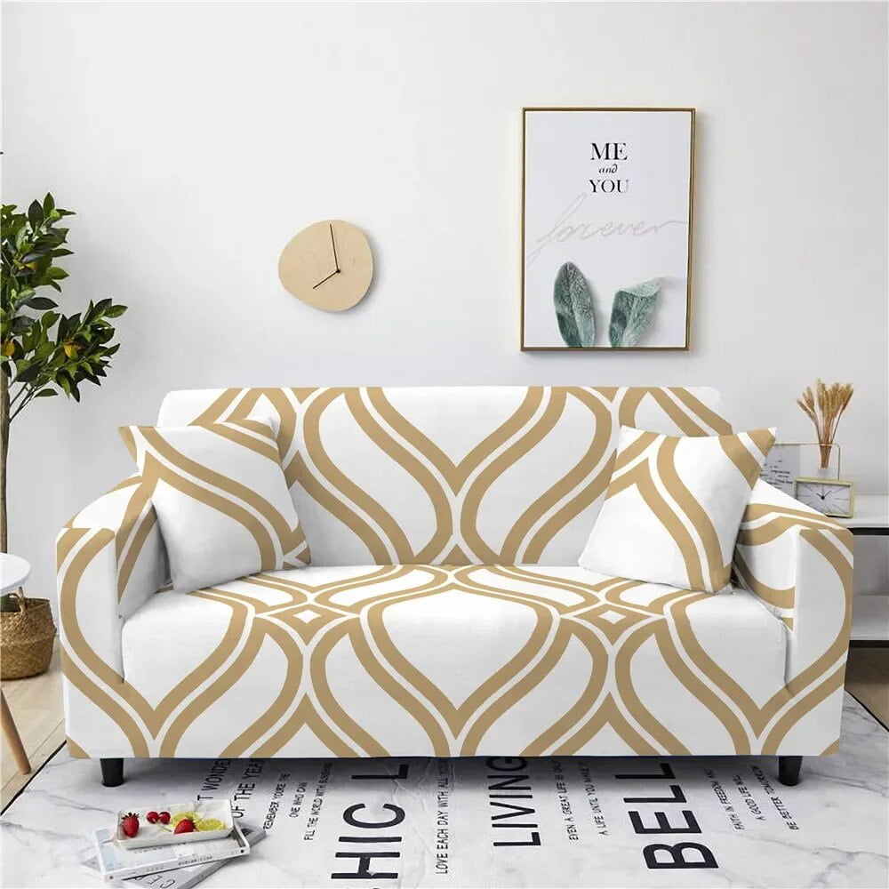 Abstract Geometric Pattern Sofa Cover Polyester All-inclusive Bedroom ...