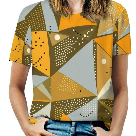 Abstract Geometric Pattern T Shirts Streetwear T-Shirt Female ...