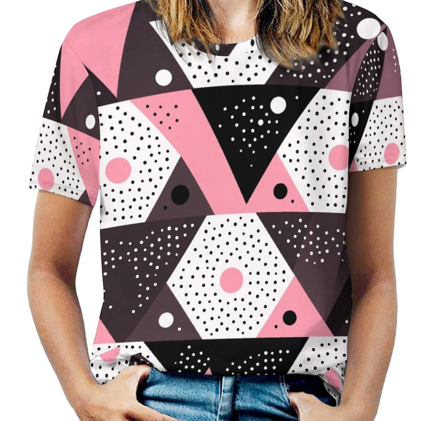 Abstract Geometric Pattern T Shirts Streetwear T-Shirt Female ...