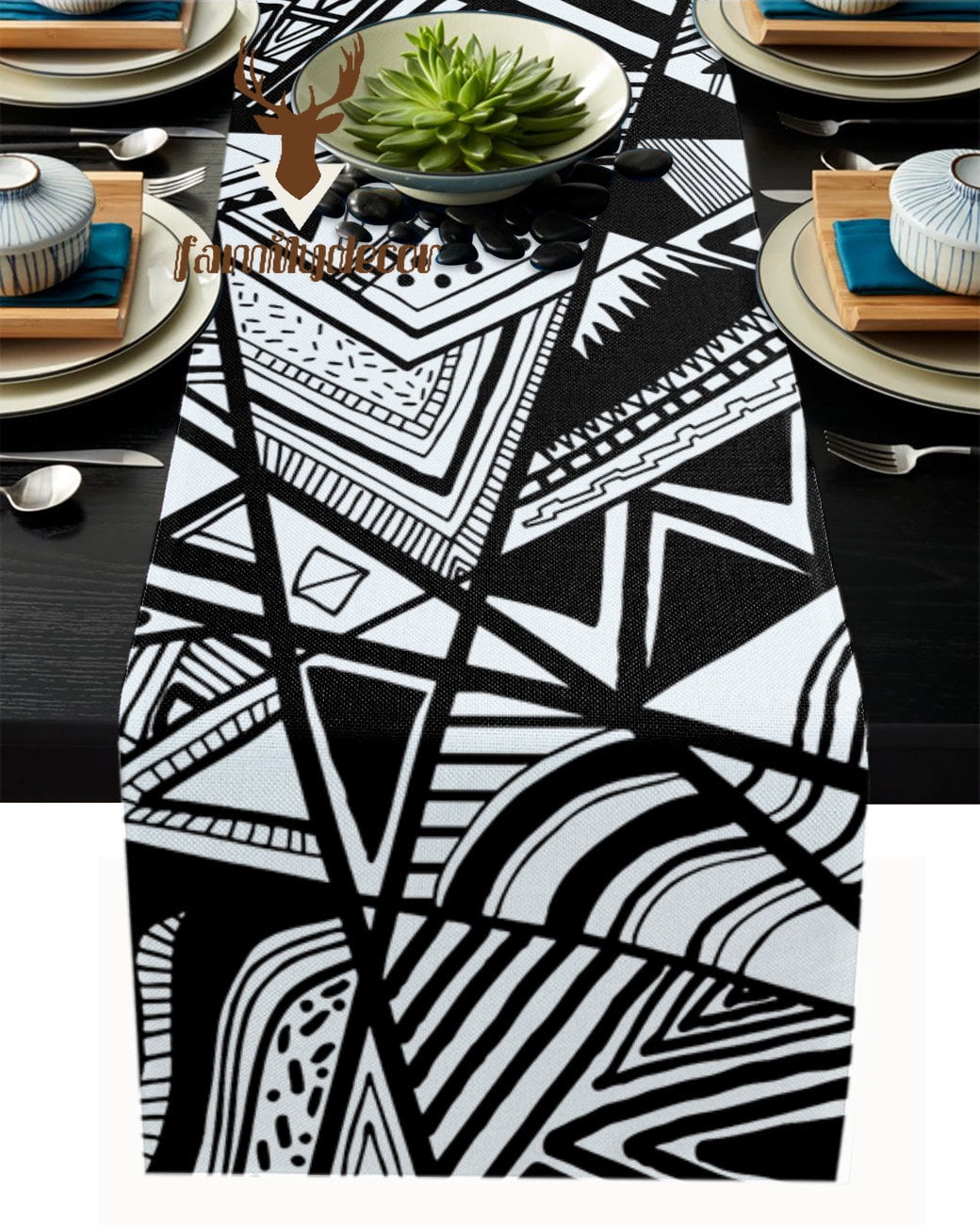 Abstract Geometric Pattern Table Runner Wedding Table Decoration ...