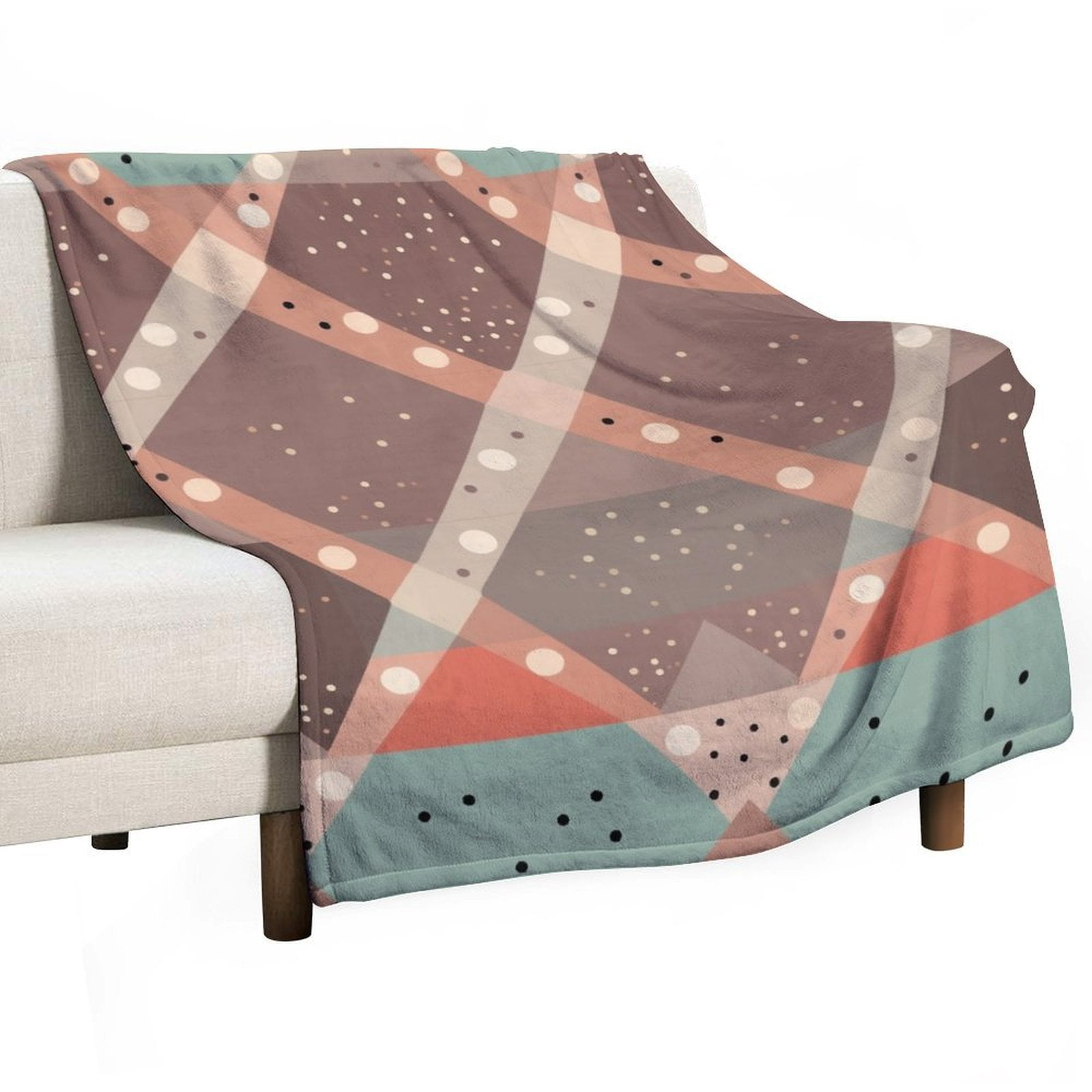 Abstract Geometric Pattern Throw Blanket Warm Plush Blankets for Adults ...