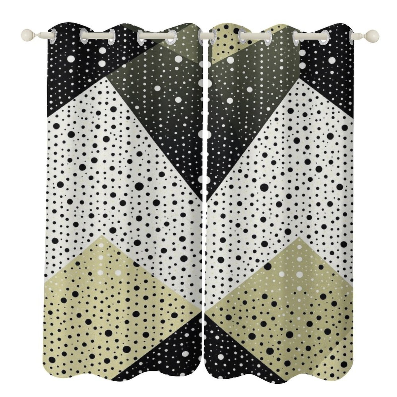 Abstract Geometric Pattern Window Curtains Drapes Bedroom Living Room Kitchen Door Home 2Pieces ...