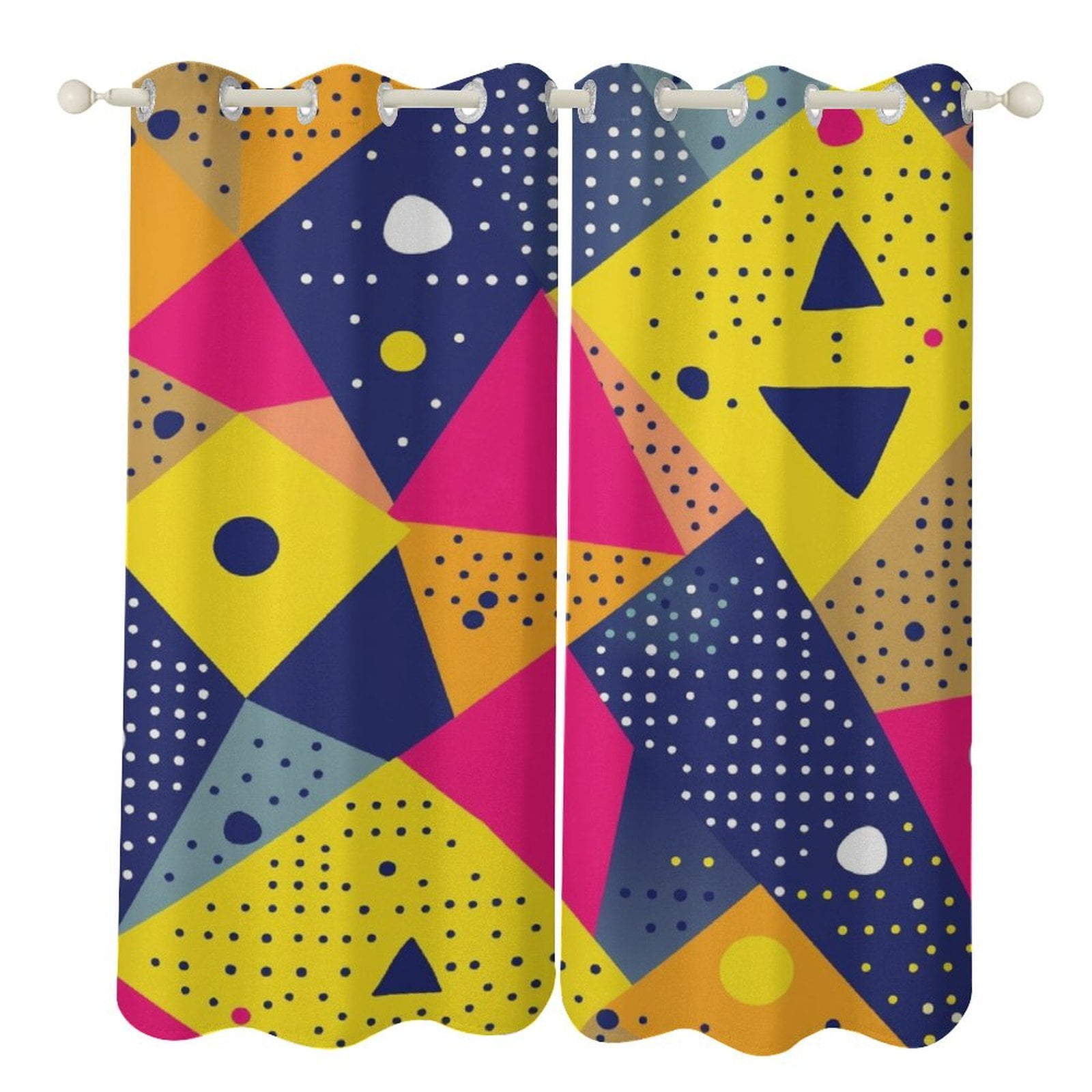 Abstract Geometric Pattern Window Curtains Drapes Bedroom Living Room ...