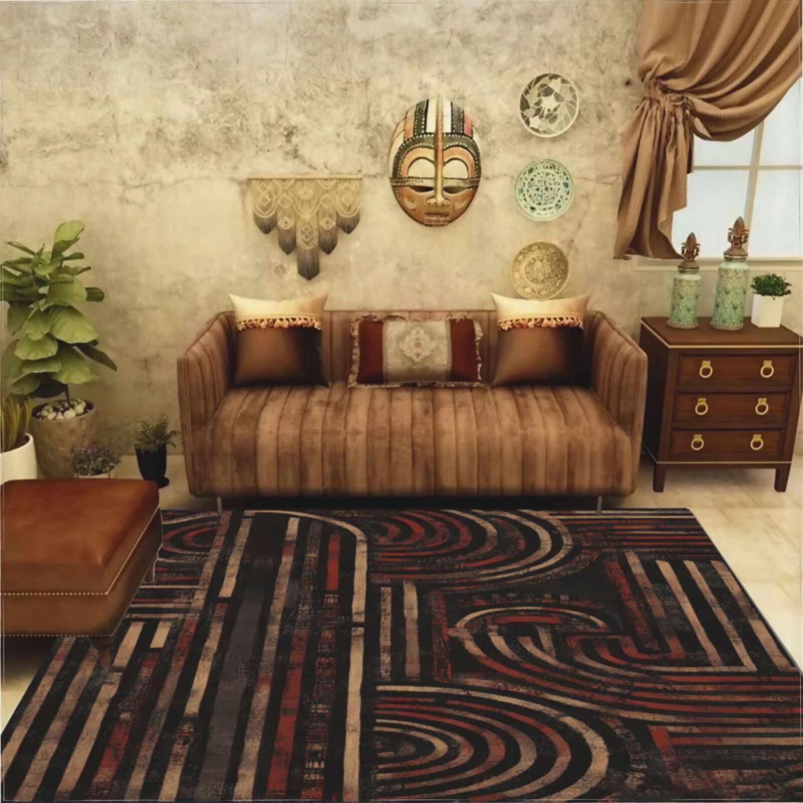 Abstract Geometric Patterned Light Luxury Home Carpets Living Room ...