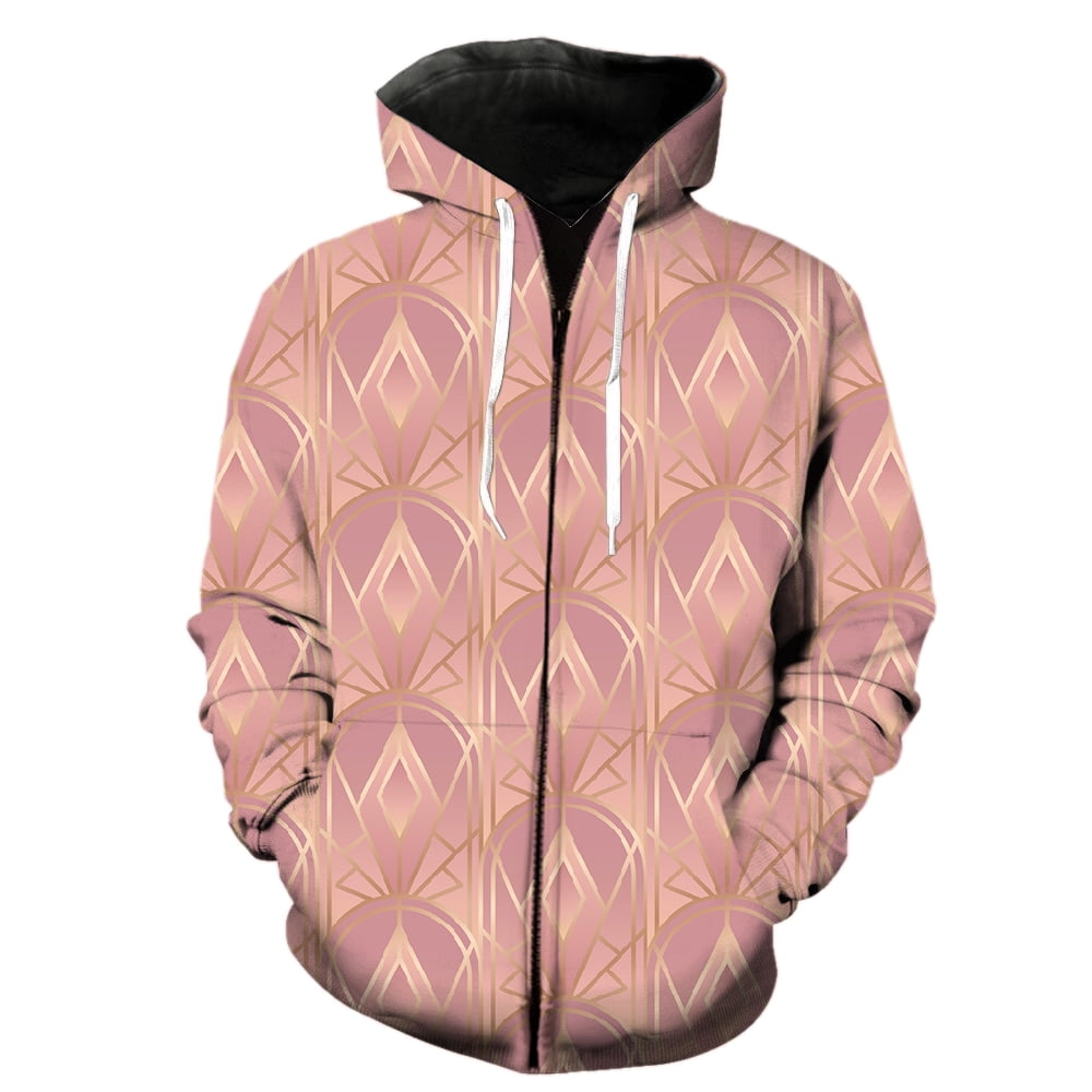 Abstract Geometric Patterns Men's Zipper Hoodie 3D Print Streetwear ...