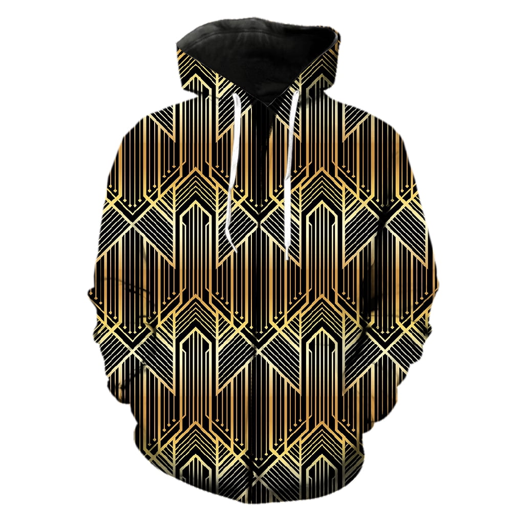 Abstract Geometric Patterns Men's Zipper Hoodie 3D Print Streetwear ...