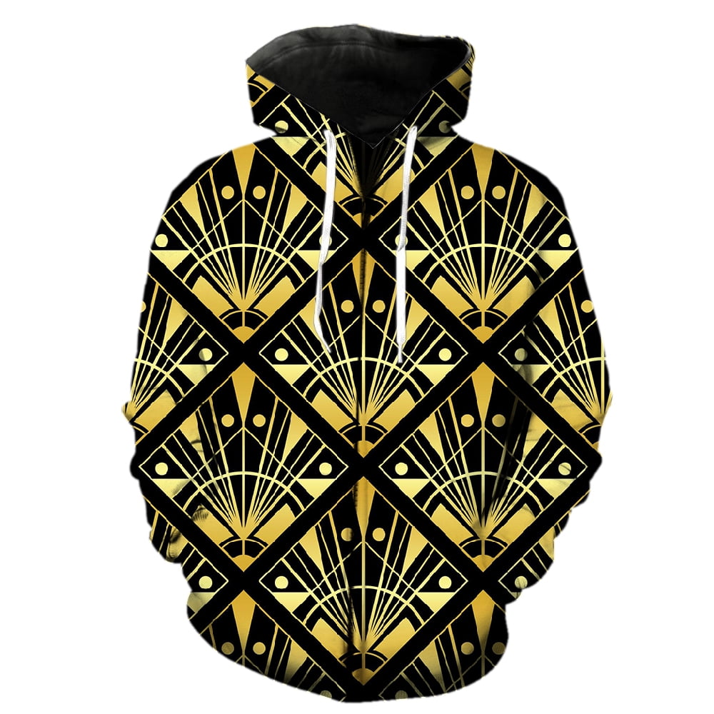 Abstract Geometric Patterns Men's Zipper Hoodie 3D Printed Streetwear ...