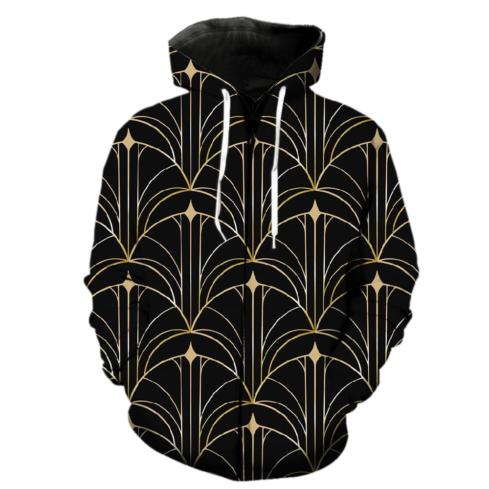 Abstract Geometric Patterns Men's Zipper Hoodie Funny Cool Fashion Long ...
