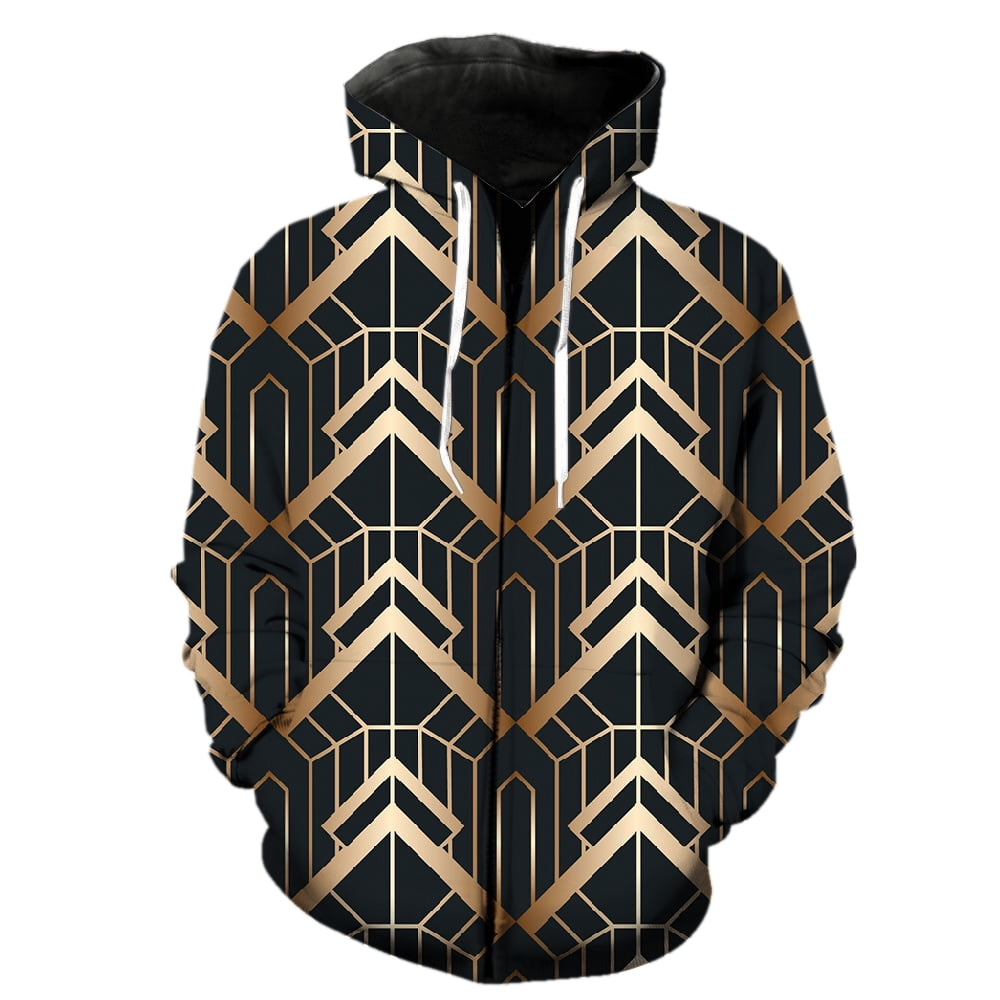 Abstract Geometric Patterns Men's Zipper Hoodie Funny Tops Unisex 3D ...
