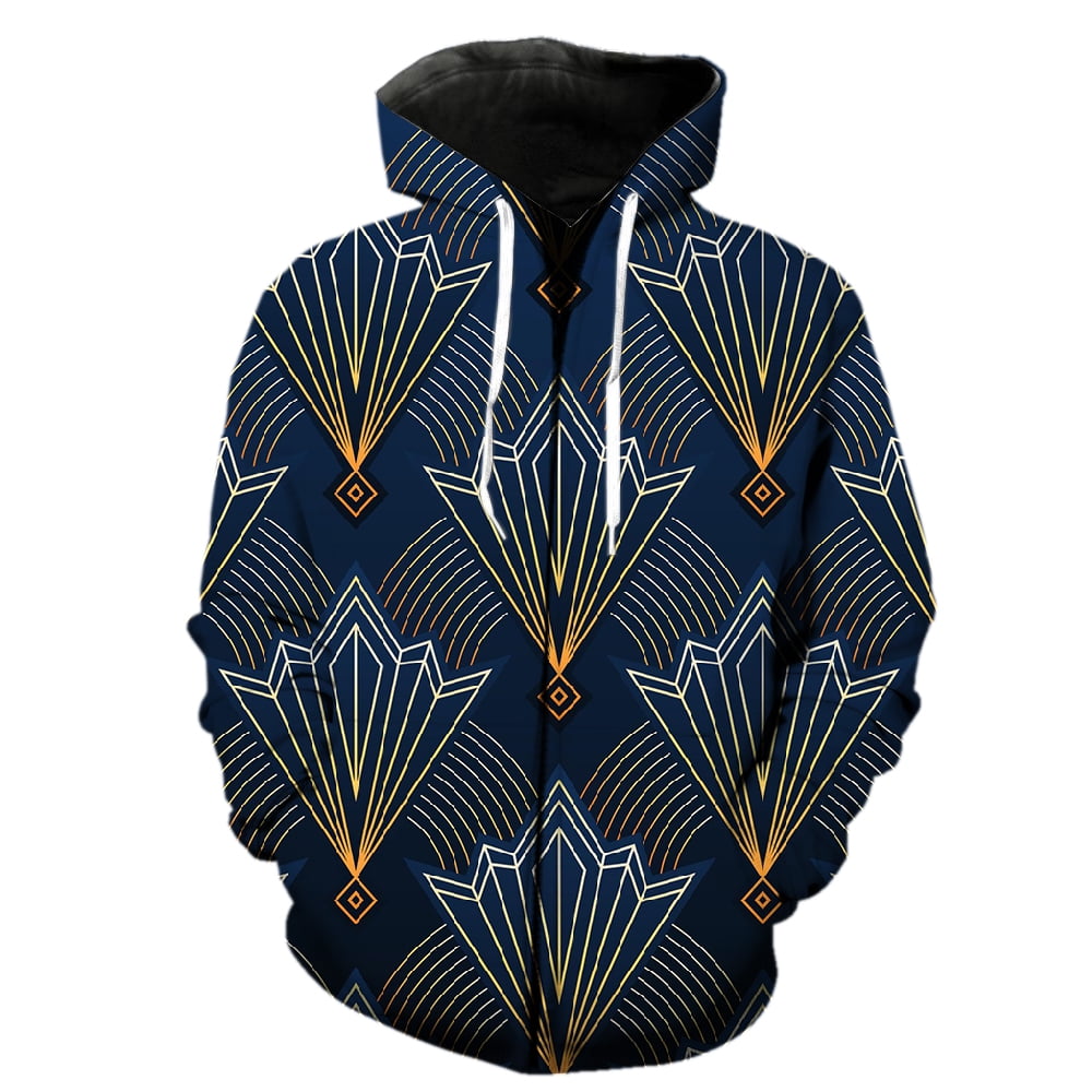 Abstract Geometric Patterns Men's Zipper Hoodie Funny Tops Unisex 3D ...