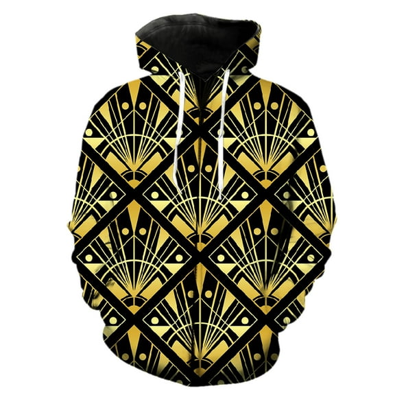 Abstract Geometric Patterns Men's Zipper Hoodie Oversized Tops ...