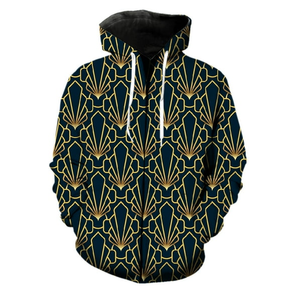 Abstract Geometric Patterns Men's Zipper Hoodie Oversized Tops ...