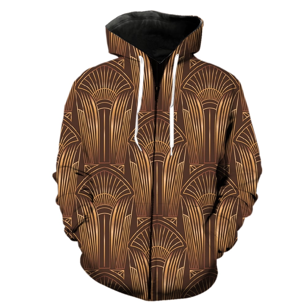 Abstract Geometric Patterns Men's Zipper Hoodie Oversized Tops ...
