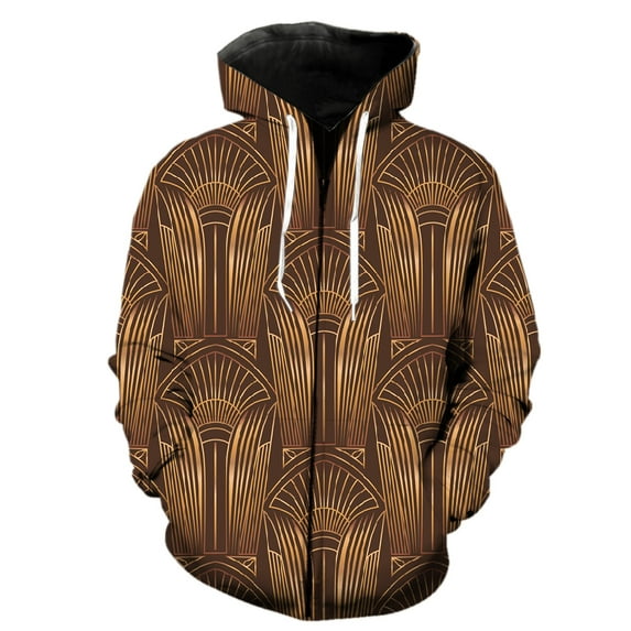Abstract Geometric Patterns Men's Zipper Hoodie Oversized Tops ...