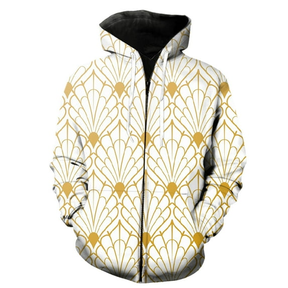 Abstract Geometric Patterns Men's Zipper Hoodie Oversized Tops ...
