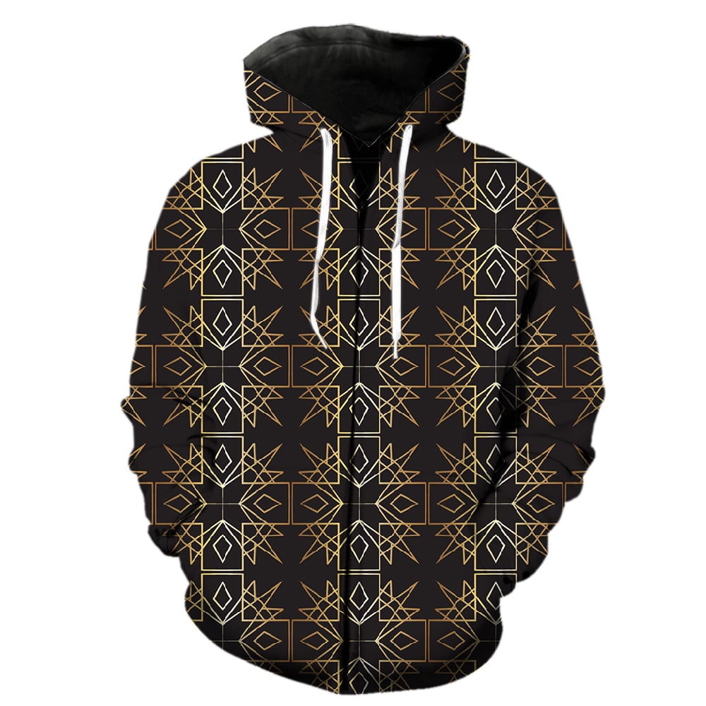 Abstract Geometric Patterns Men's Zipper Hoodie Spring Funny ...