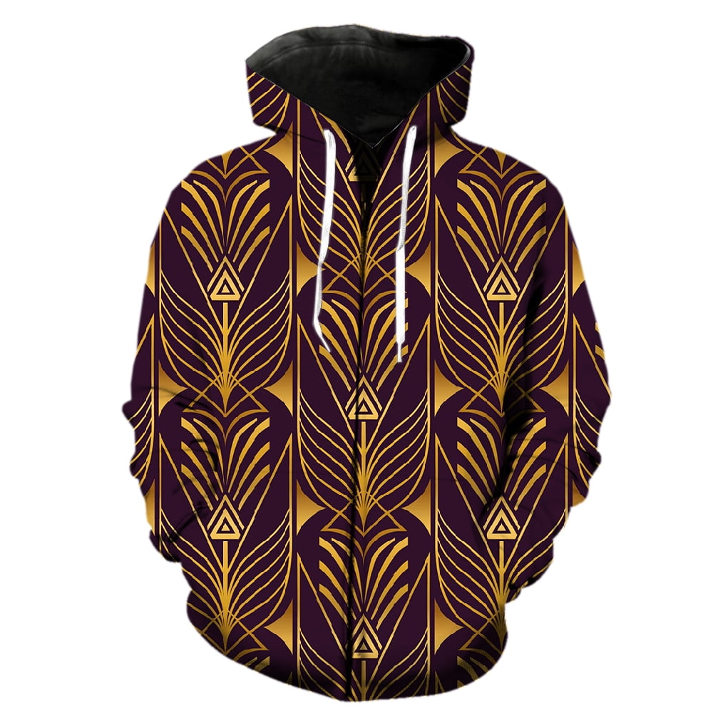 Abstract Geometric Patterns Men's Zipper Hoodie Sweatshirts Long Sleeve ...
