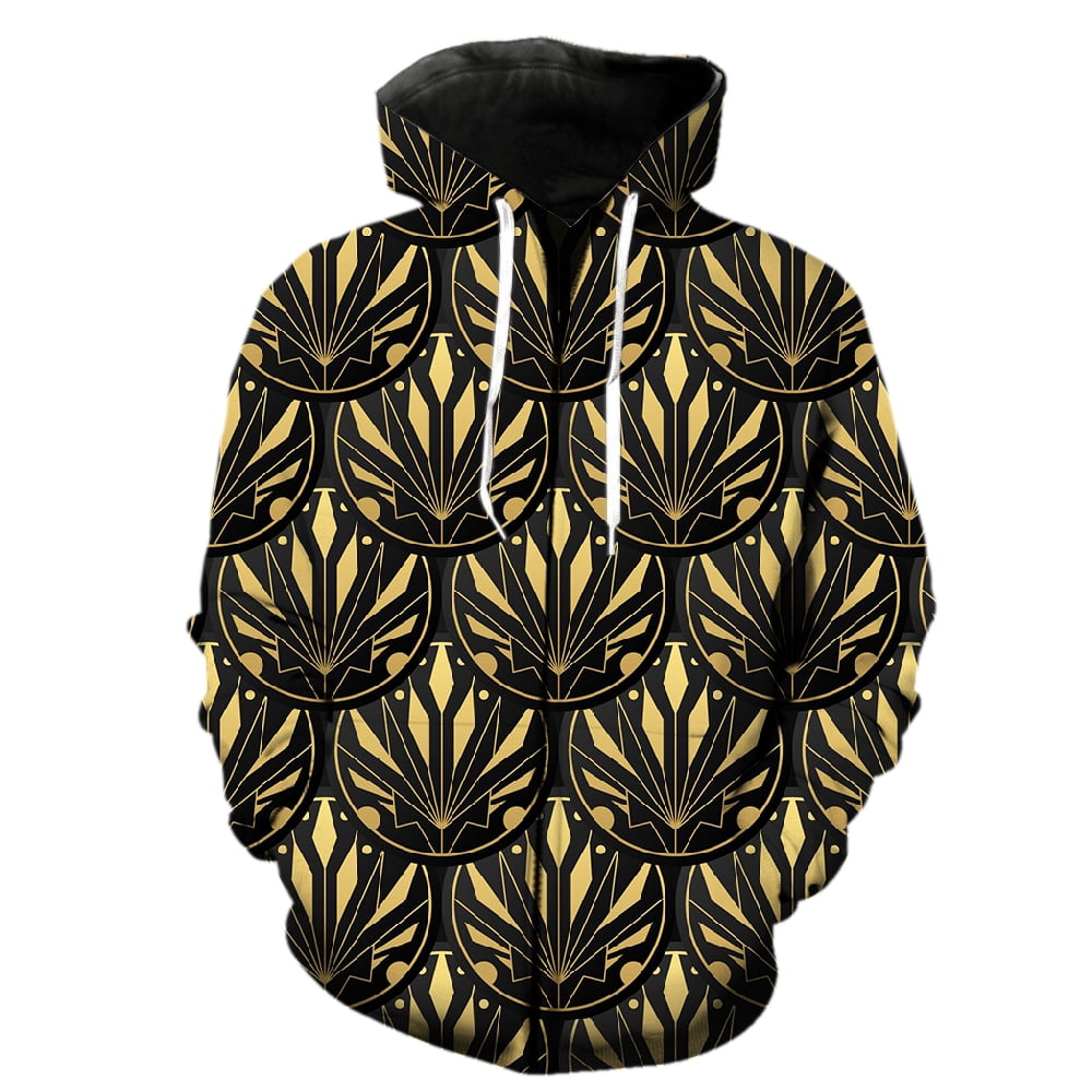 Abstract Geometric Patterns Men's Zipper Hoodie Sweatshirts Tops ...