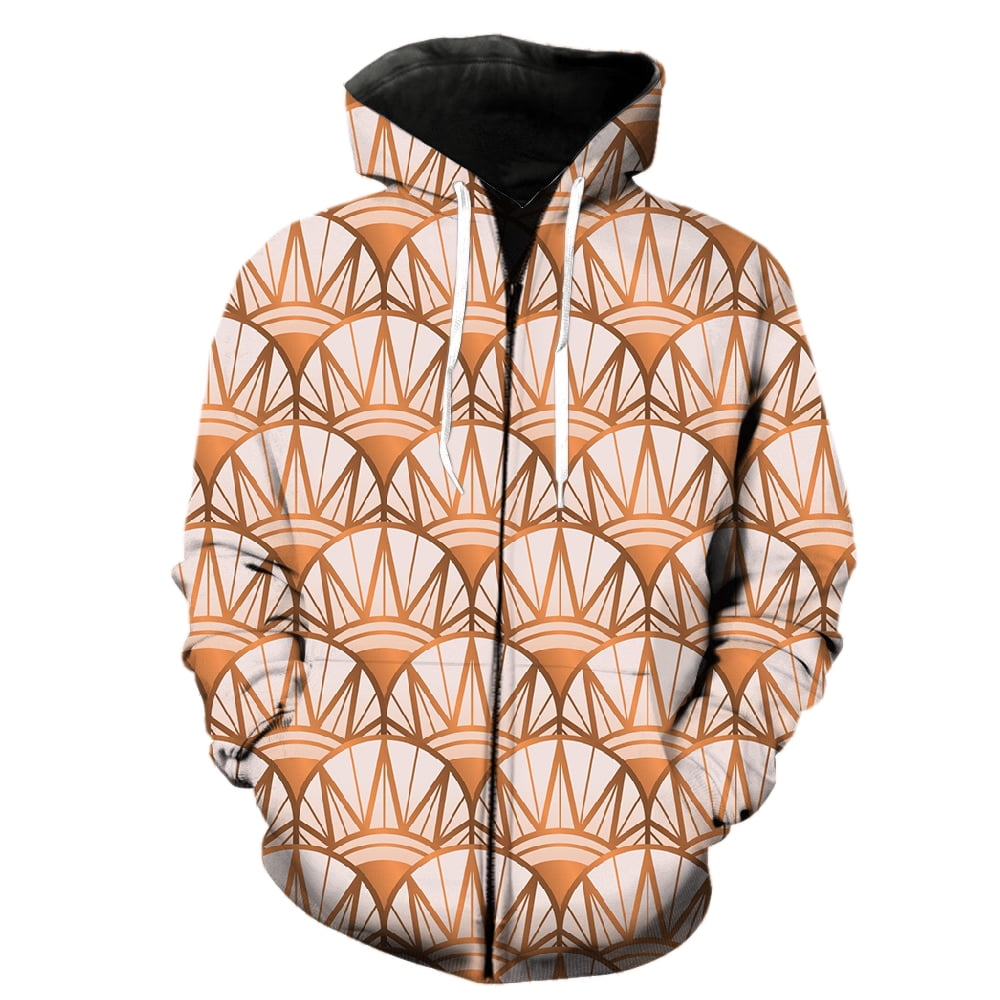 Abstract Geometric Patterns Men's Zipper Hoodie Tops Funny Harajuku ...
