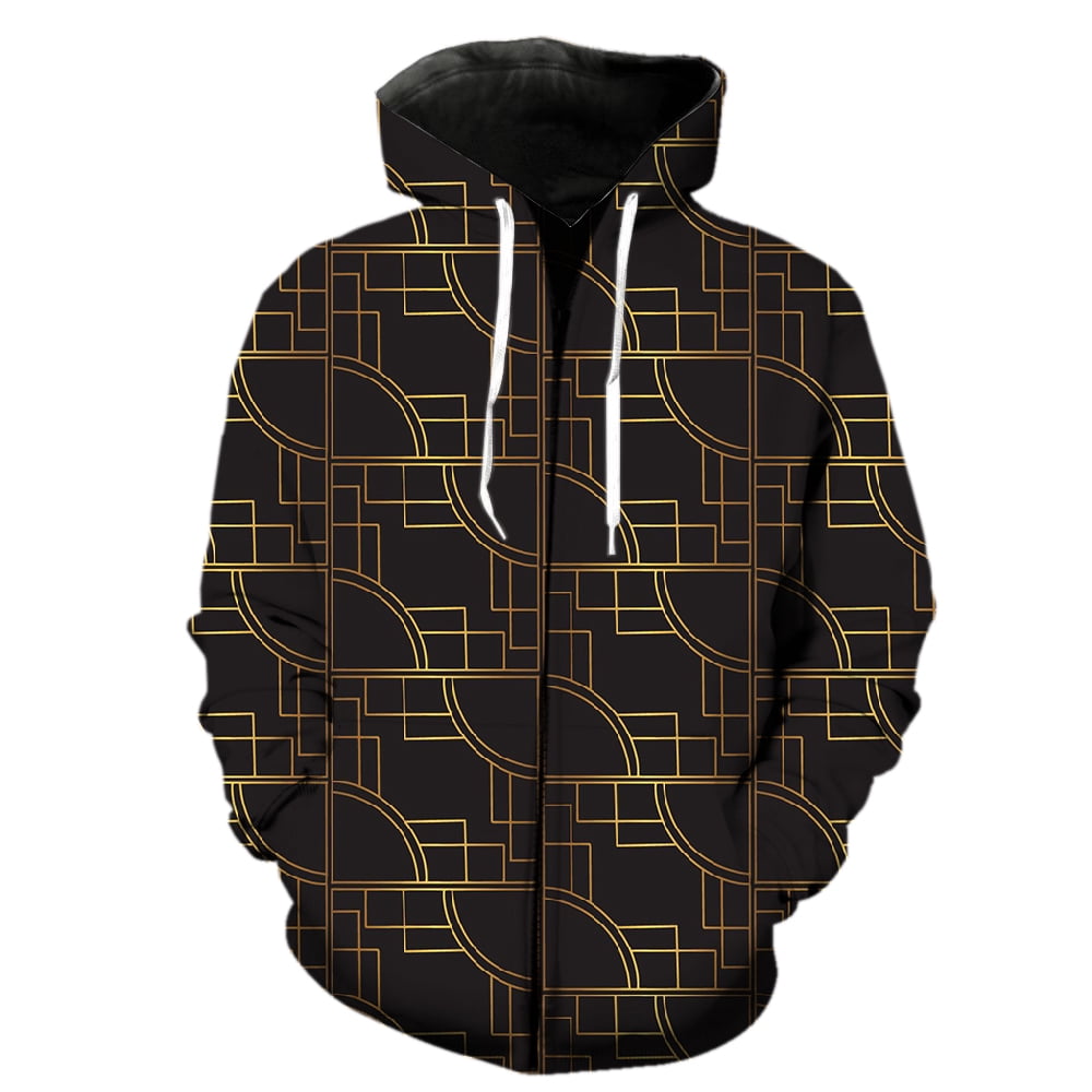 Abstract Geometric Patterns Men's Zipper Hoodies Oversized Unisex 3D ...