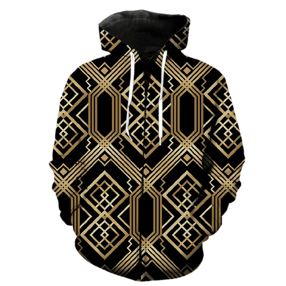 Abstract Geometric Patterns Men's Zipper Hoodies Oversized Unisex 3D ...