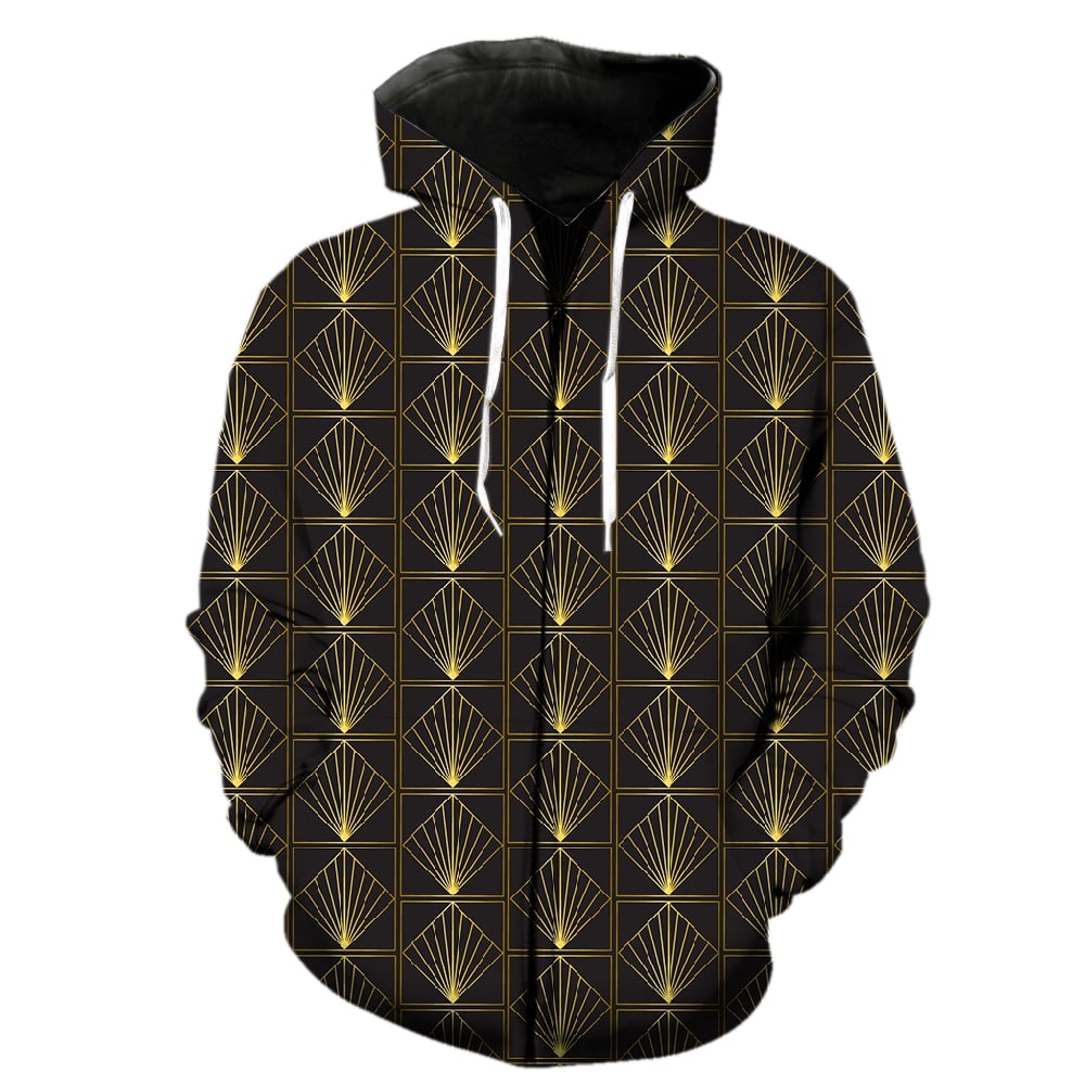 Abstract Geometric Patterns Men's Zipper Hoodies Oversized Unisex 3D ...