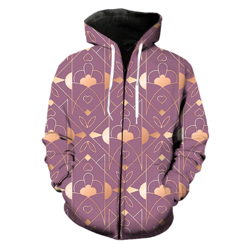 Abstract Geometric Patterns Men's Zipper Hoodies Oversized Unisex 3D ...