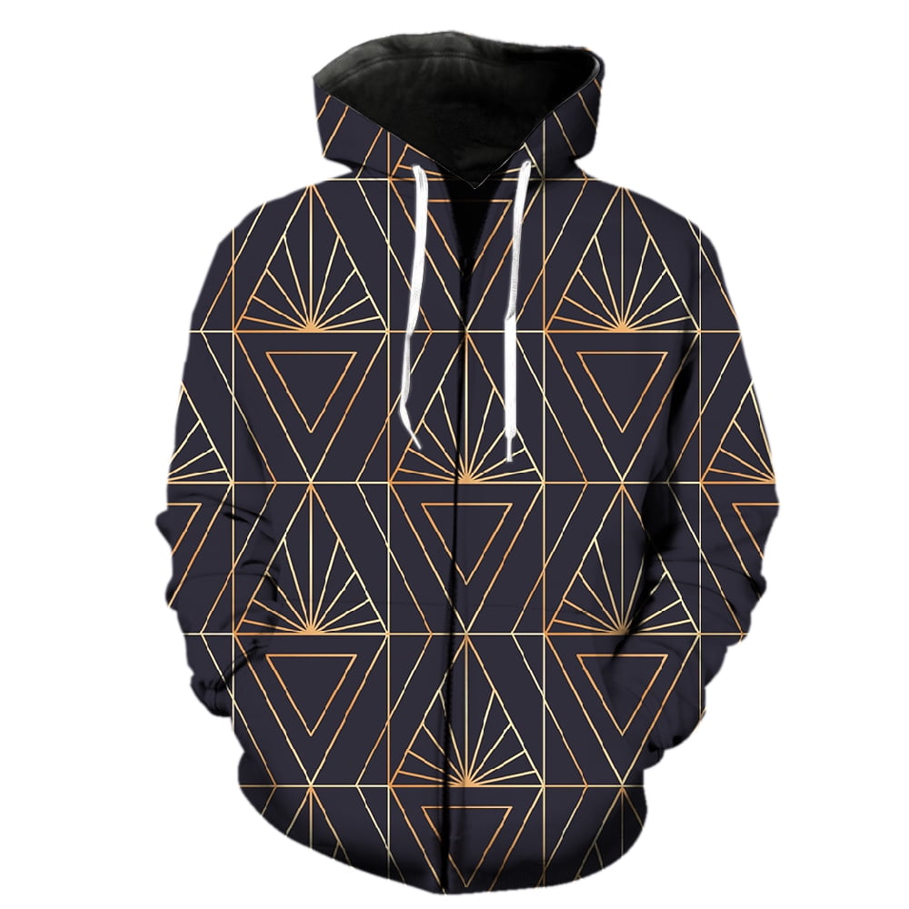 Abstract Geometric Patterns Men's Zipper Hoodies Sweatshirts Unisex ...