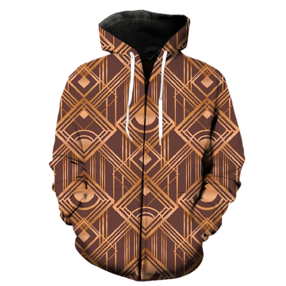 Abstract Geometric Patterns Men's Zipper Hoodies Sweatshirts Unisex ...