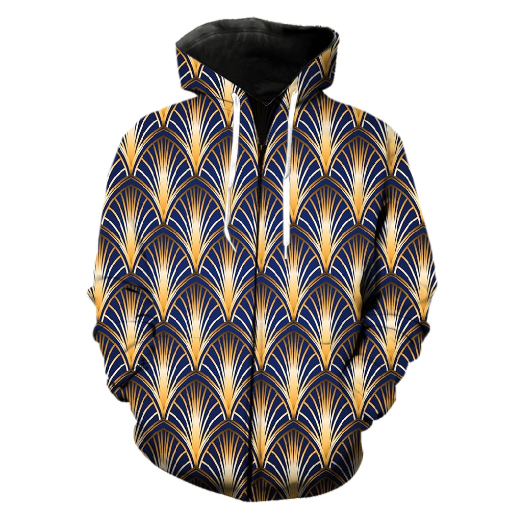 Abstract Geometric Patterns Men's Zipper Hoodies Teens 3D Printed Cool ...