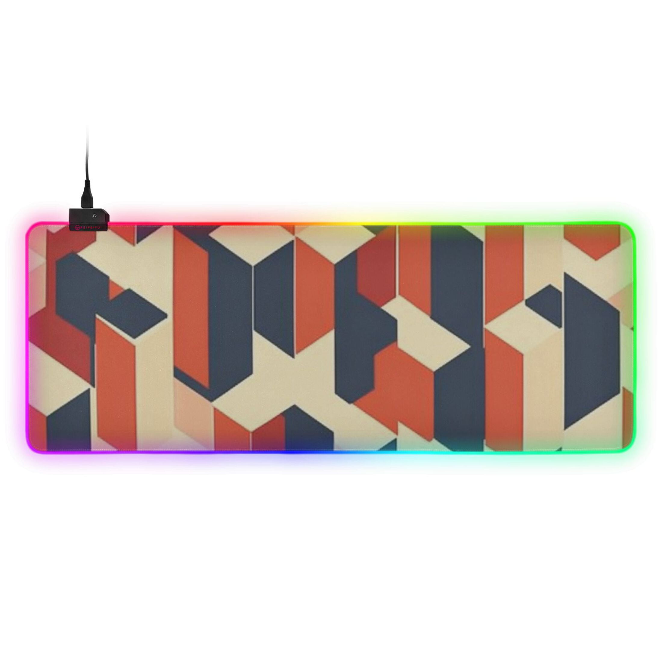 Abstract Geometric Patterns RGB Gaming Mouse Pad Large Keyboard Mat ...