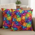 Abstract Geometric Pillow Covers Set of 2, Vintage Color Modern ...