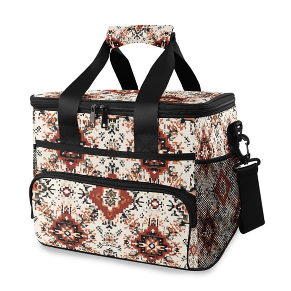 Abstract Geometric Print Portable Cooler Lunch Box Reusable Insulated ...