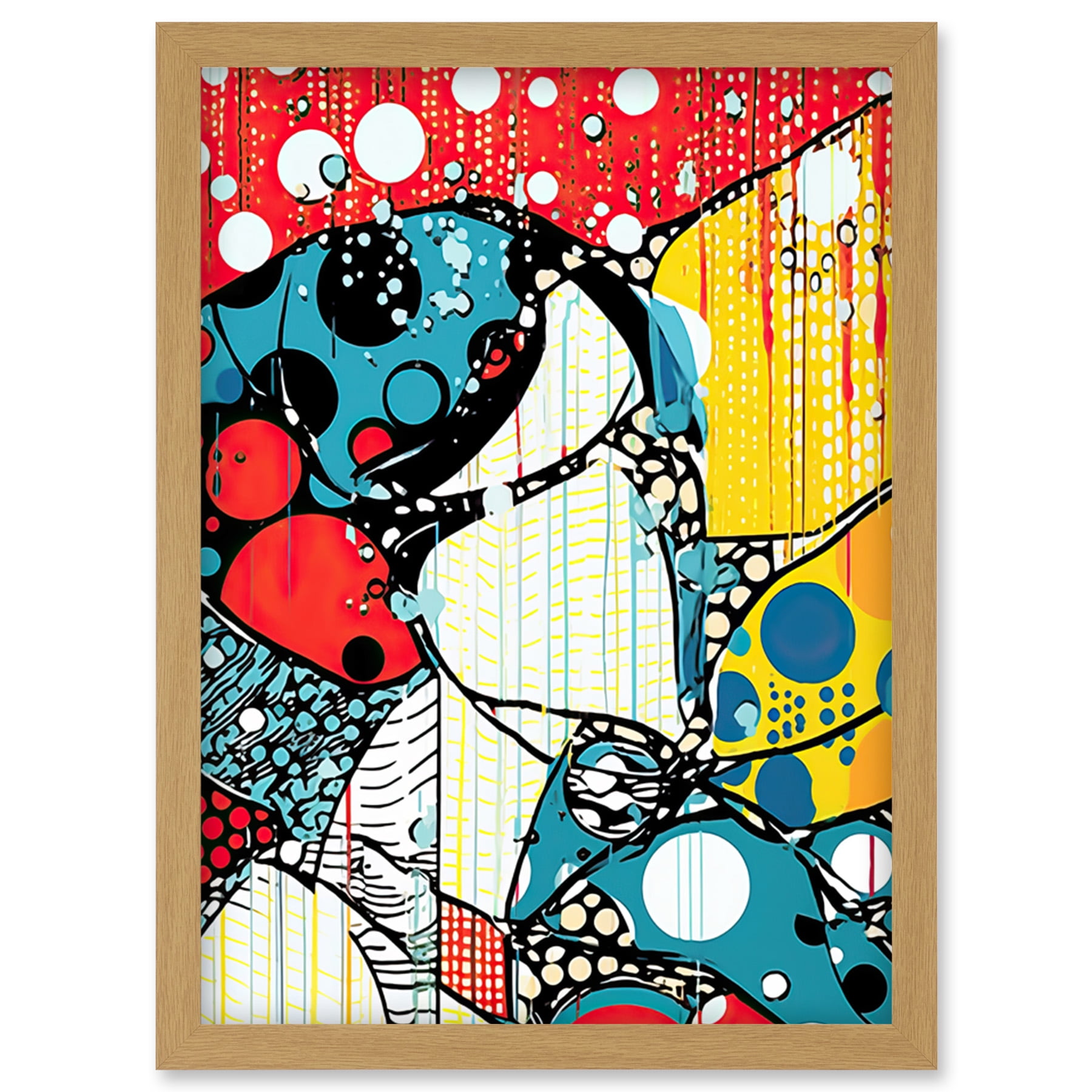 Abstract Geometric Rain Patterns and Bubbles Bright Colourful Acrylic ...