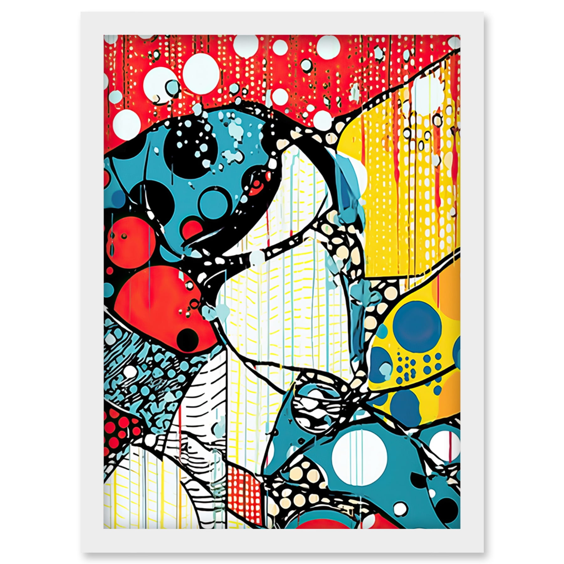 Abstract Geometric Rain Patterns and Bubbles Bright Colourful Acrylic ...