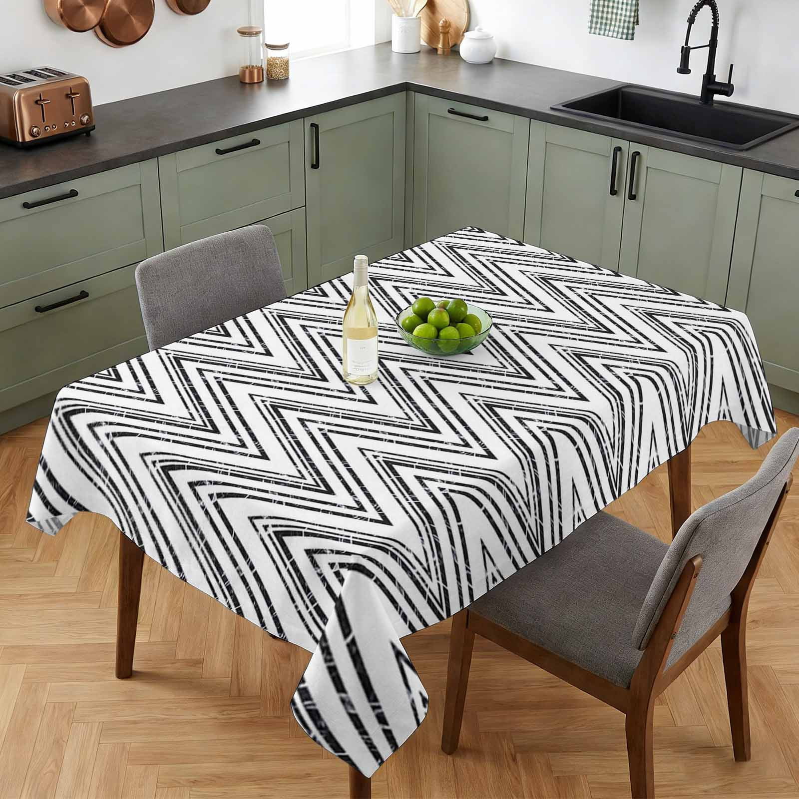 Abstract Geometric Ripple Table Cloth 52x70in, Waterproof Rectangle ...