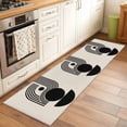 Abstract Geometric Runner Rug Non Slip 2x6 Modern Minimalist Black Line ...