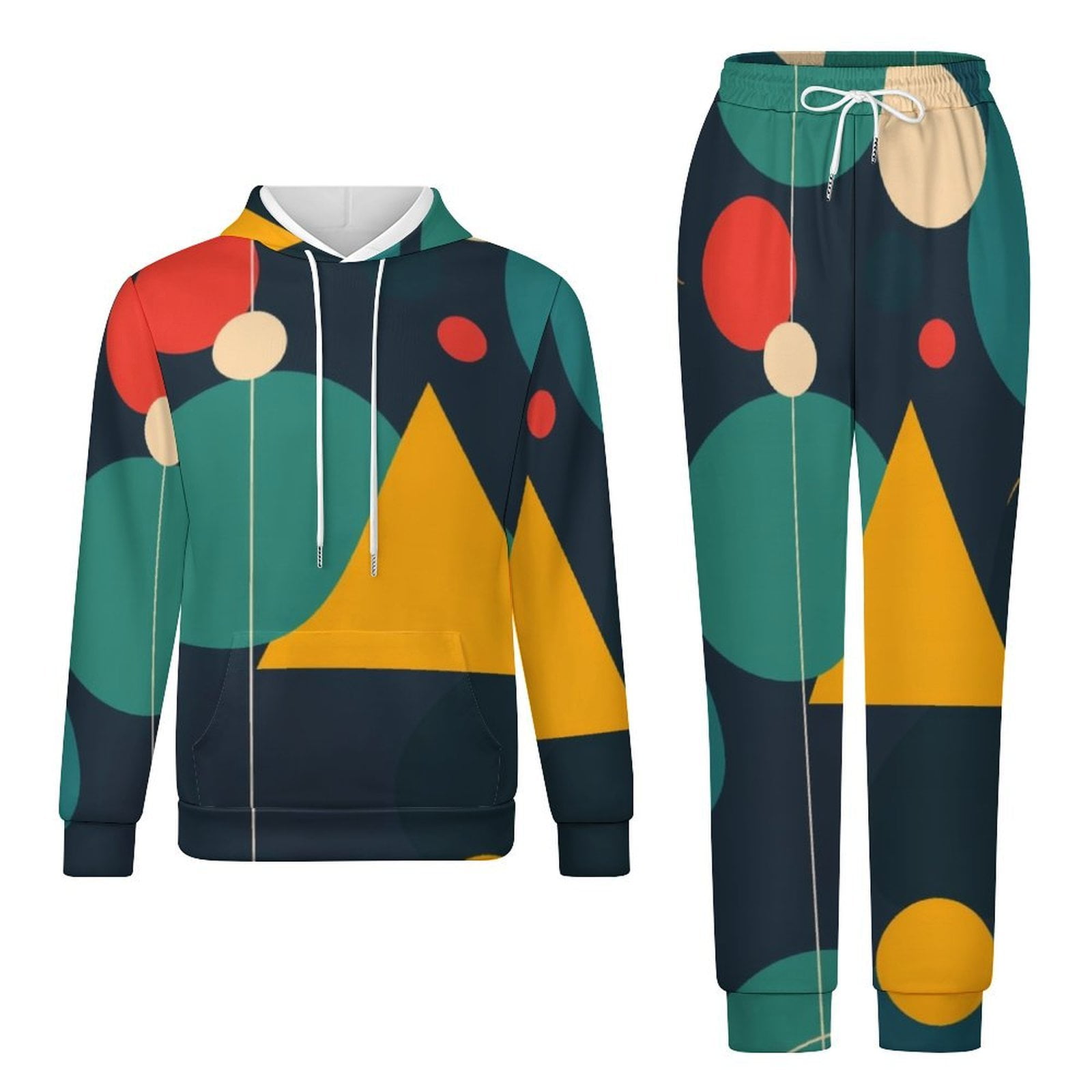 Abstract Geometric Shapes(13) Hoodie + Pants Suit Cool Men/Women 2 Pcs ...