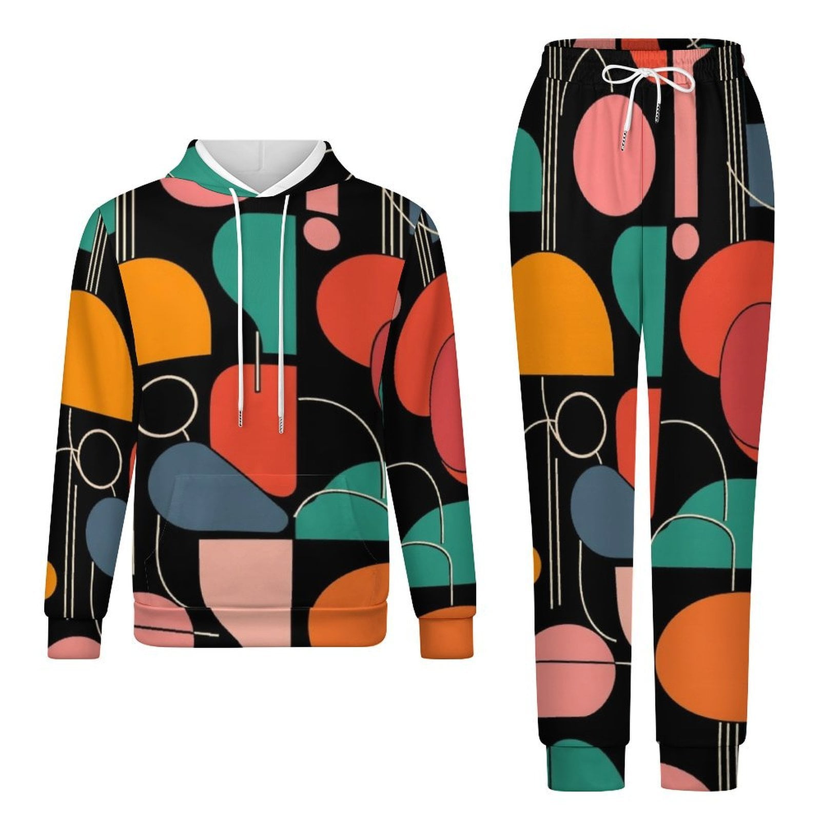 Abstract Geometric Shapes(3) Hoodie Pant Suits Men Women Hooded ...