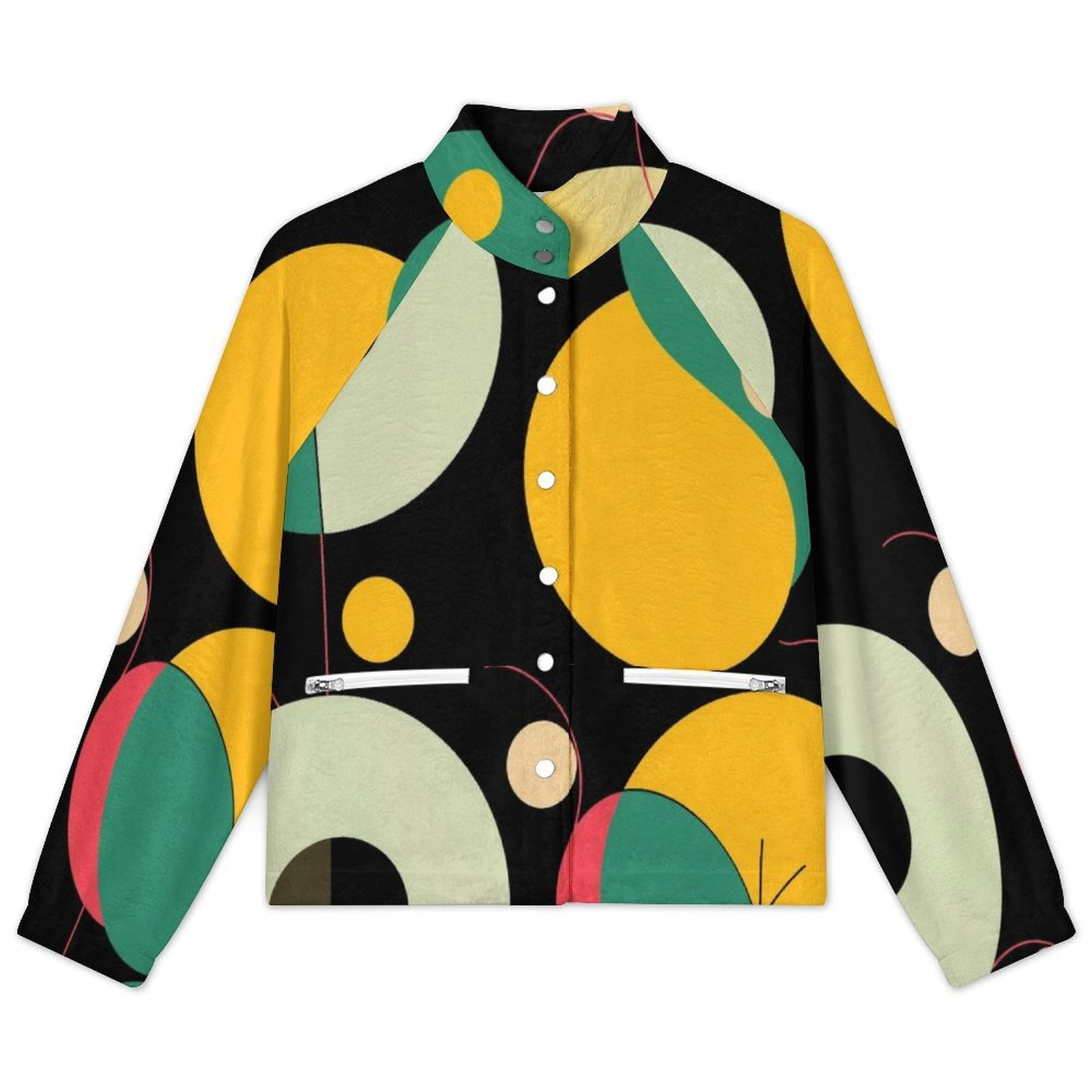 Abstract Geometric Shapes Autumn Winter Jacket Women Coat Short Plush ...